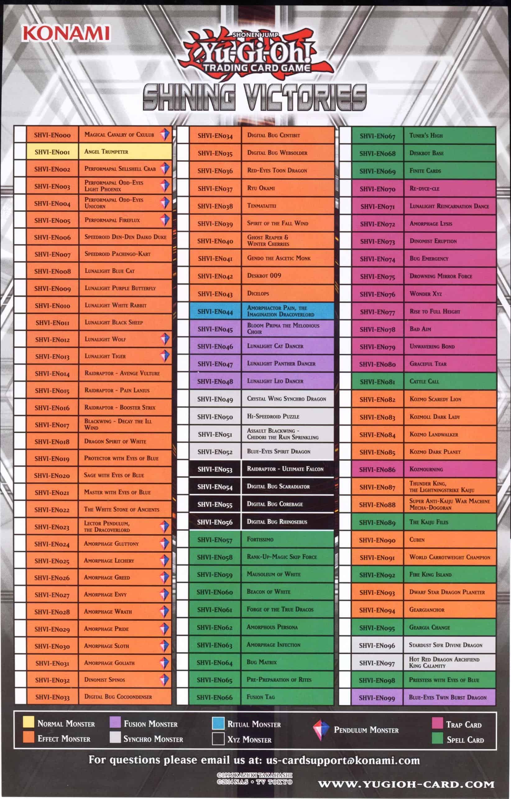 YGOrganization | [TCG] SHVI-EN Name Checklist