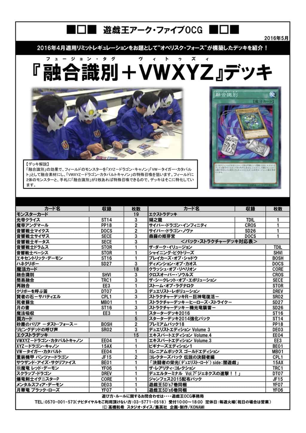 YGOrganization | [OCG] Fusion Tag + VWXYZ Deck