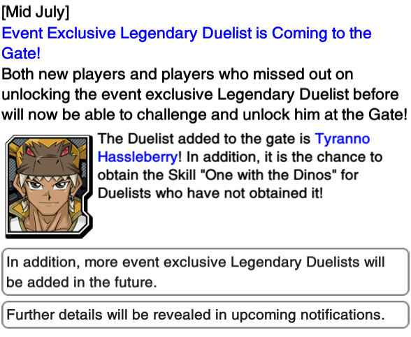 YGOrganization | [Duel Links] July Schedule