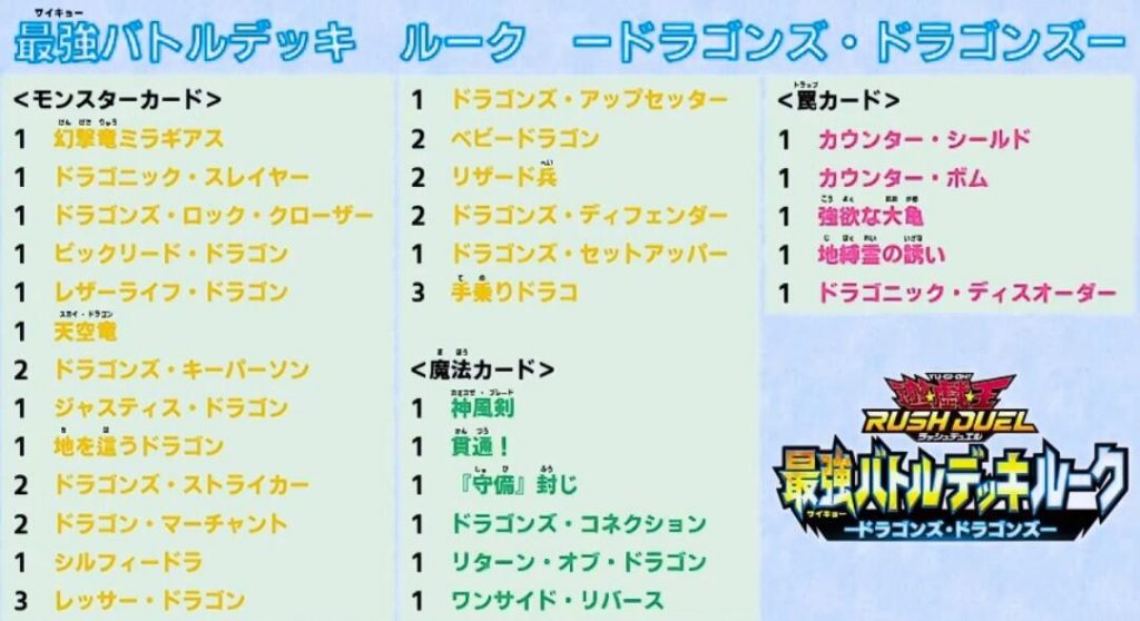 YGOrganization | [RD/SBD2] Dragon’s Dragons Full Set List