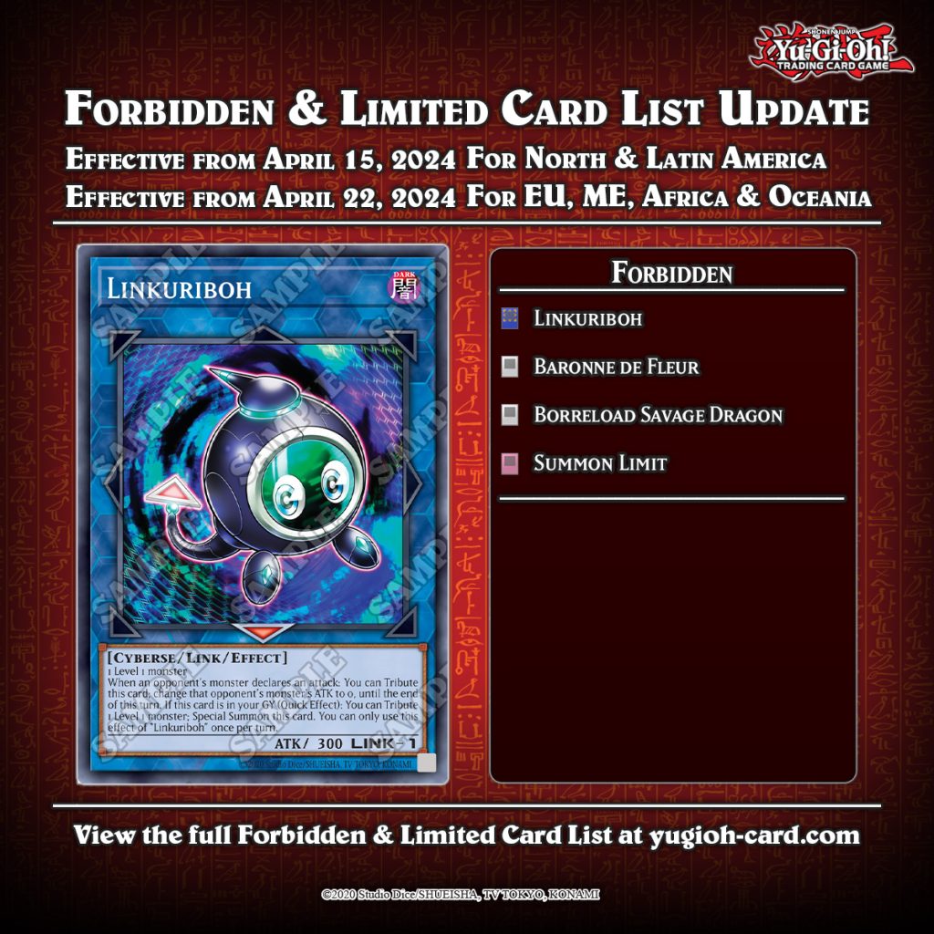 YGOrganization | April TCG Forbidden & Limited List Update