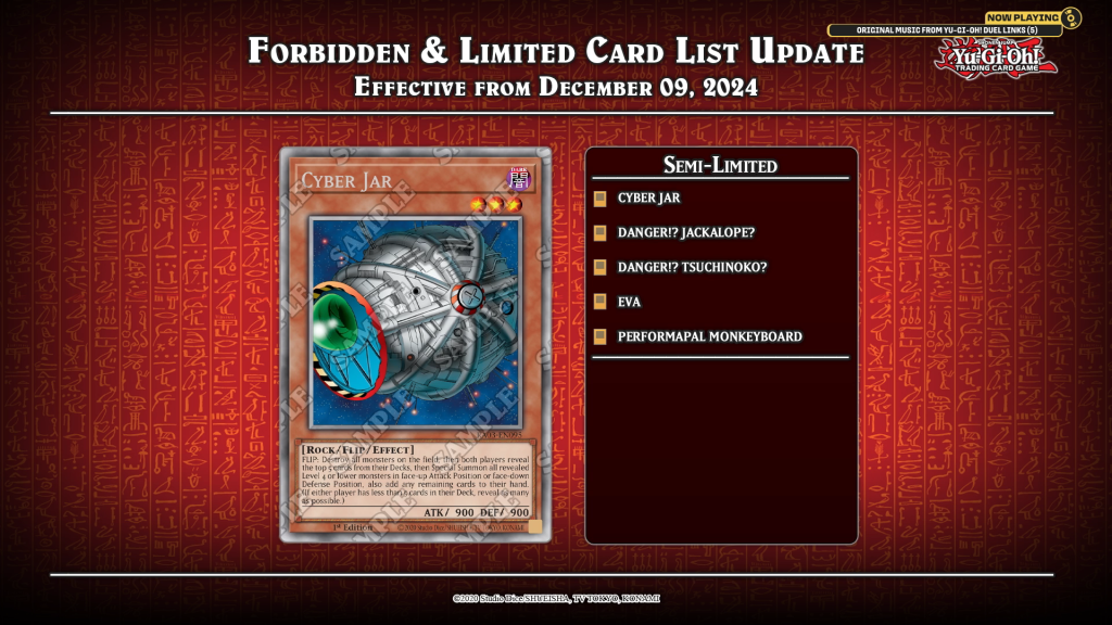 YGOrganization | December 9th TCG Forbidden & Limited List Update