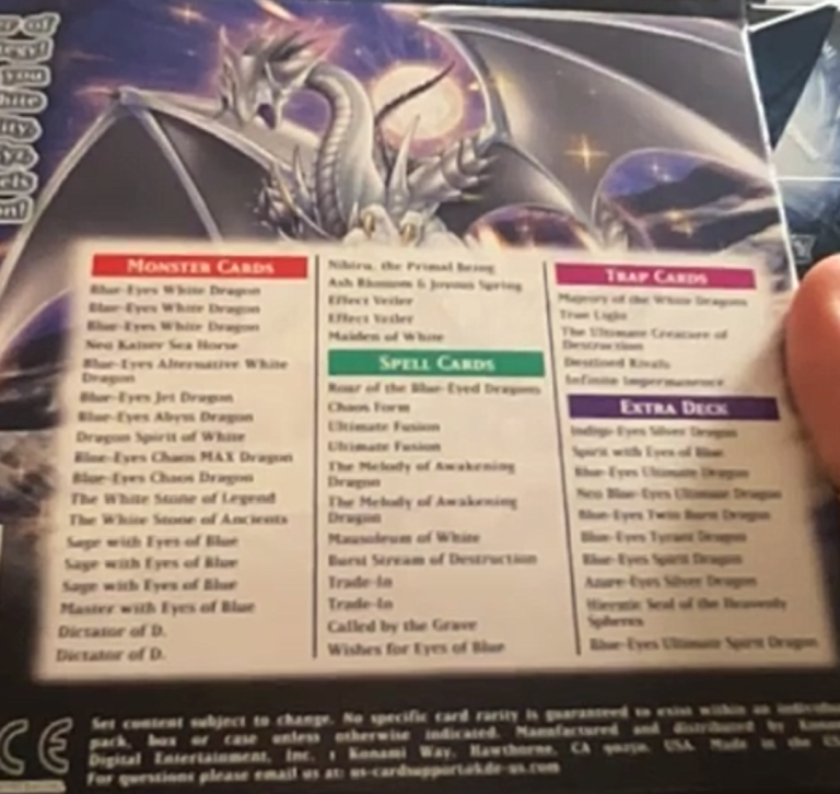 YGOrganization | Blue-Eyes White Destiny Card List [TCG]