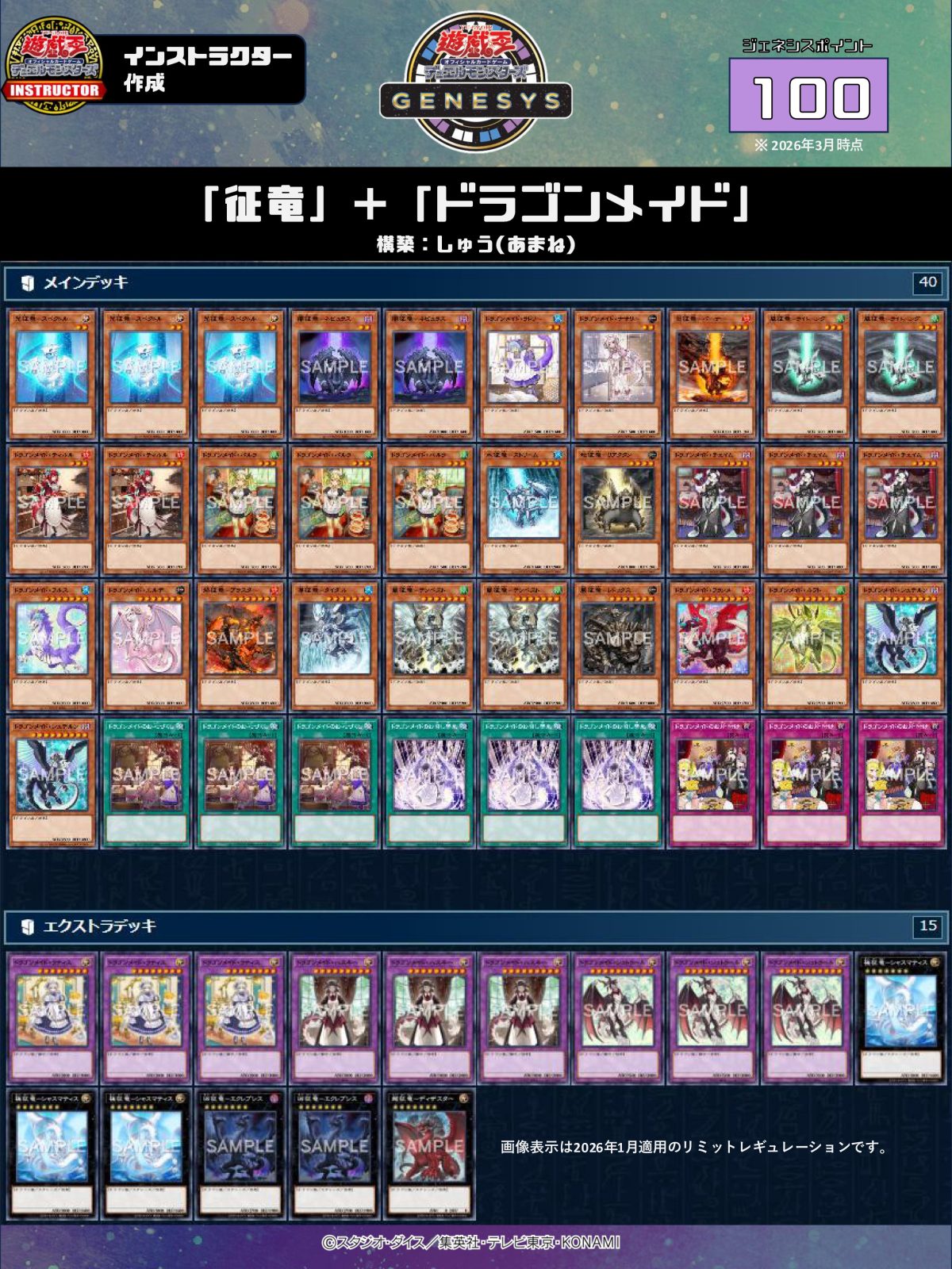 YGOrganization | Instructor Deck Recipes March 25th, 2026 [GENESYS Deck ...